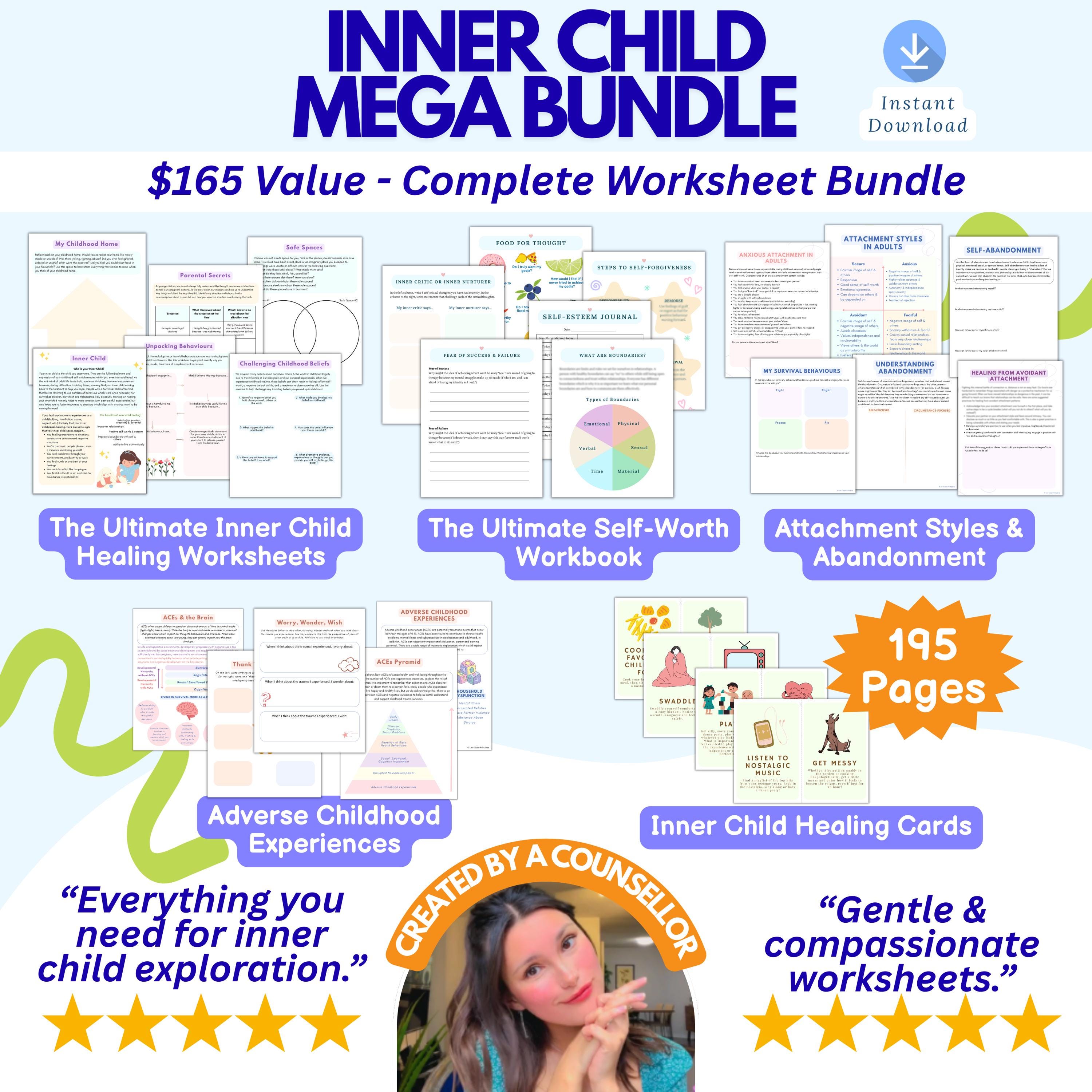 Inner Child Healing Worksheet Bundle, Heal Your Inner Child, Shadow ...