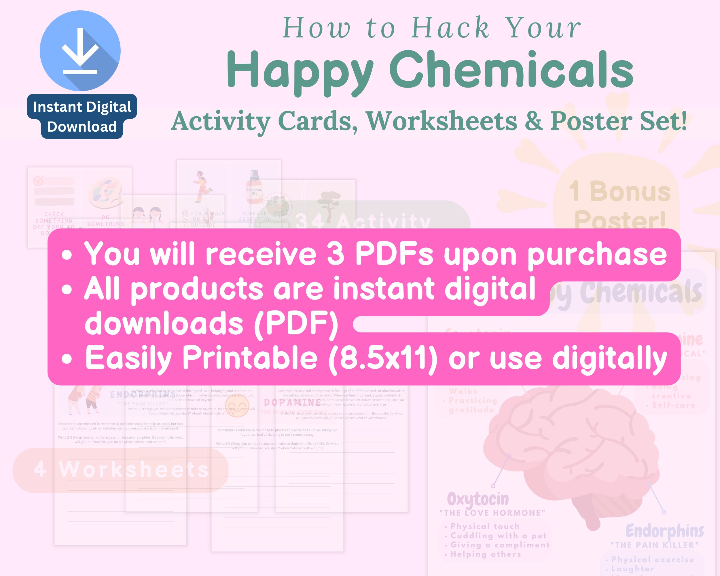 Happy Chemical Hacks Anxiety Relief Depression Coping - Etsy