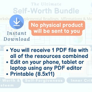 Self Esteem Worksheet Bundle | Confidence Worksheets, Self Worth ...