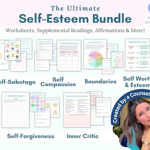 Self Esteem Worksheet Bundle | Confidence Worksheets, Self Worth ...