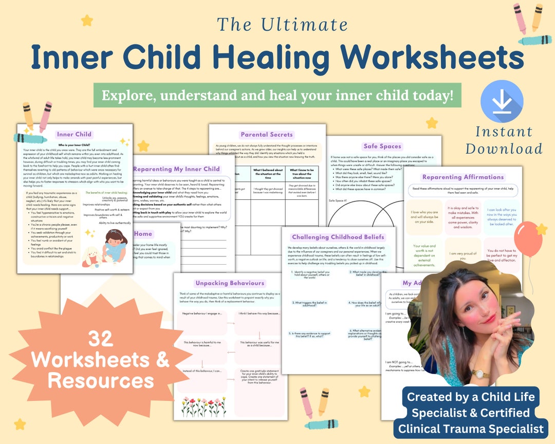Inner Child Worksheets for Adults, Reparenting Inner Child, Attachment ...