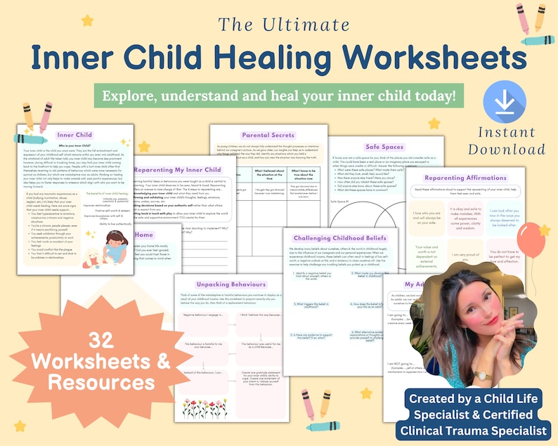 Inner Child Worksheets for Adults, Reparenting Inner Child, Attachment ...