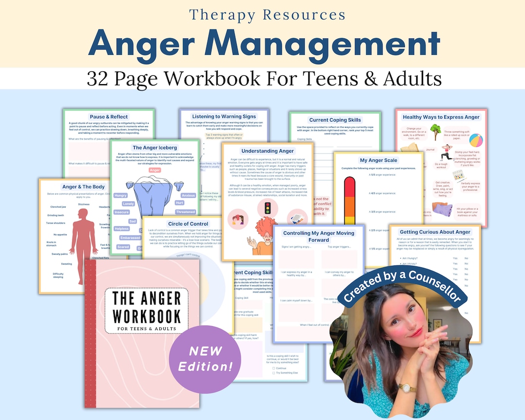 Anger Management Workbook, Anger Therapy, Anger Worksheets, Anger ...