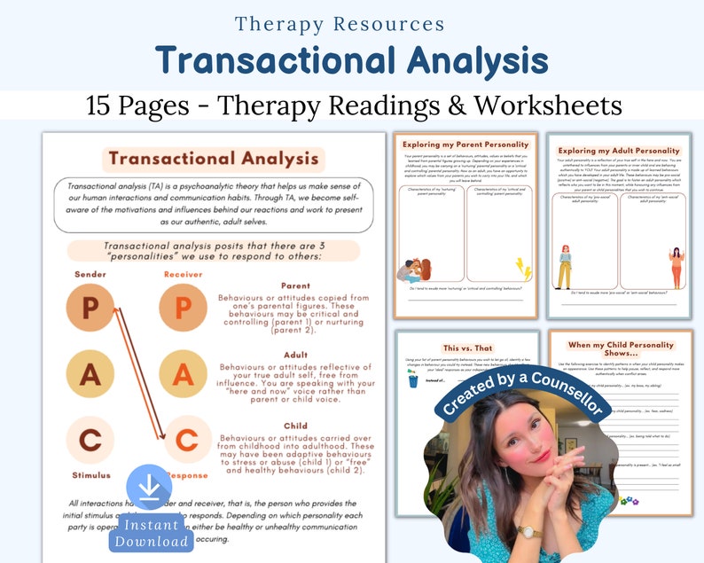 Transactional Analysis Therapy Worksheets | CBT Worksheets ...