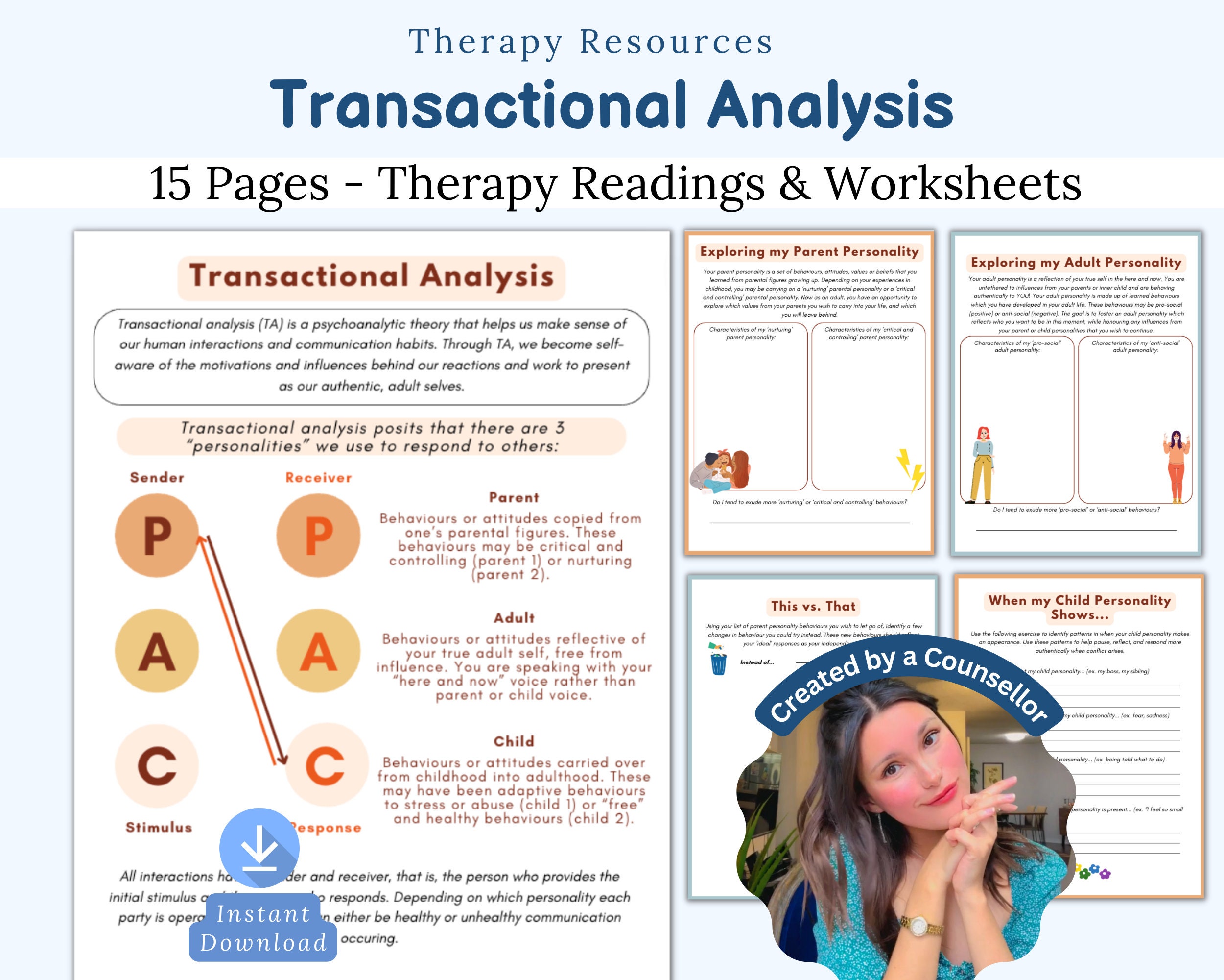 Transactional Analysis Therapy Worksheets Cbt Worksheets