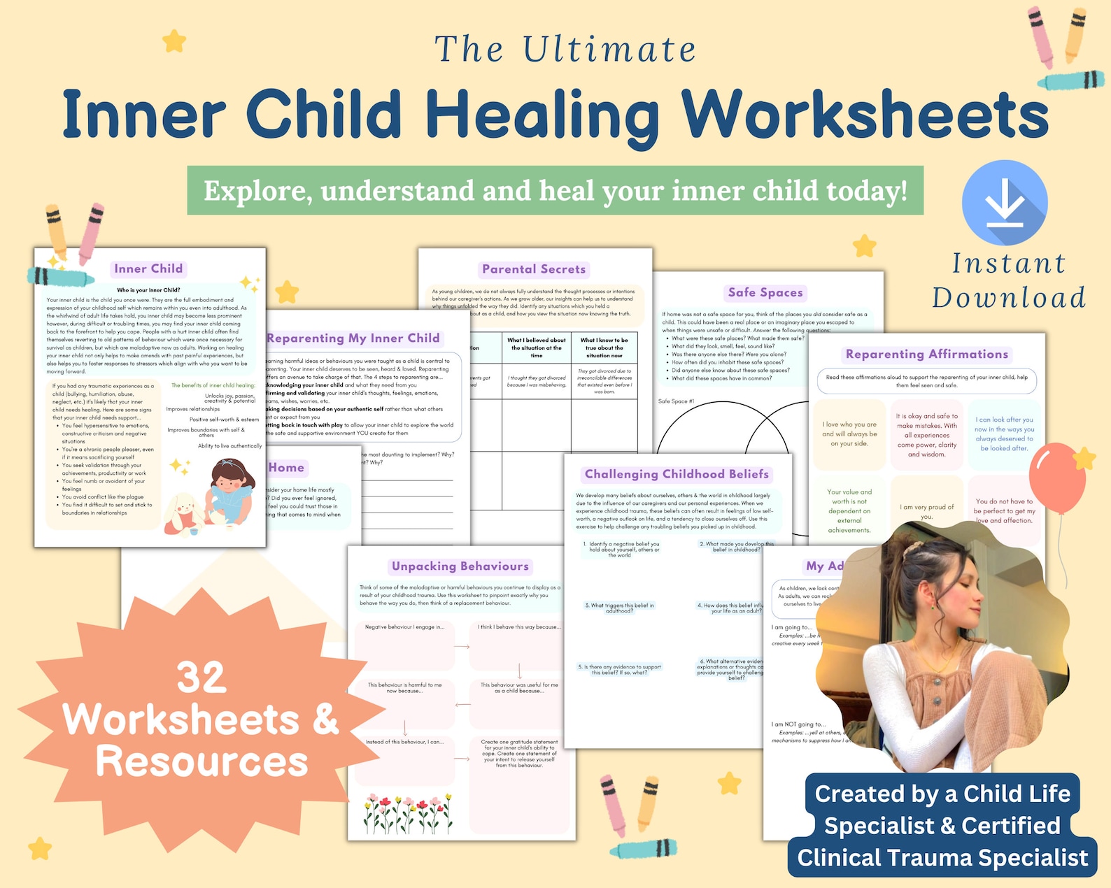 Inner Child Healing Worksheet Bundle, Heal Your Inner Child, Shadow ...