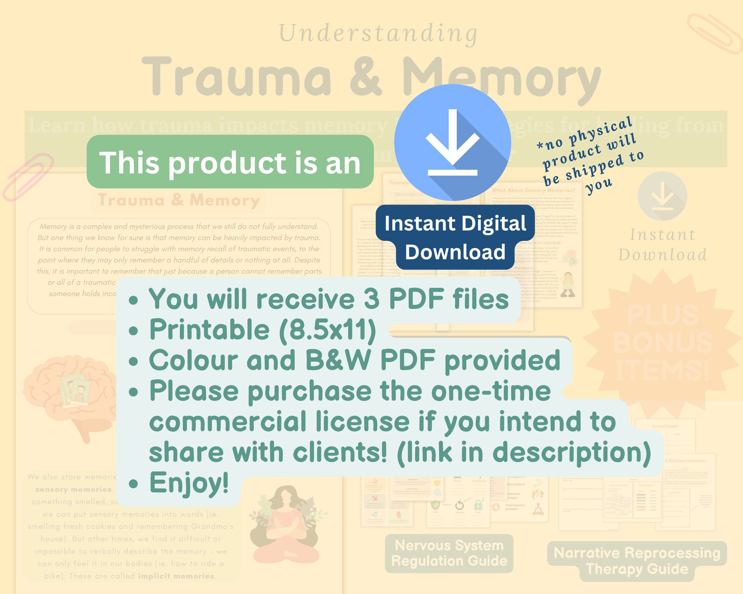 Trauma and Memory, Somatic Therapy, Trauma Worksheets, Nervous System ...