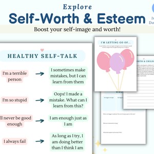 Self Esteem Worksheet Bundle | Confidence Worksheets, Self Worth ...