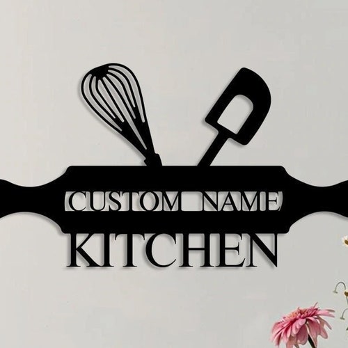 Personalized Metal Sign for Kitchen Custom Kitchen Name Sign - Etsy