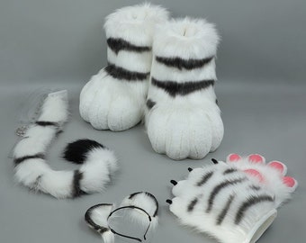 Tiger Furry Footpaws - Etsy UK
