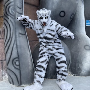 White Tiger Furry Full Suit With Head Tail Clothes and Paw - Etsy Canada