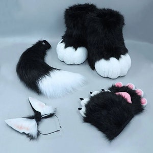 Furrysuit Tiger Hands, Foot Paws, Tail and Headdress Set Tiger Cosplay ...