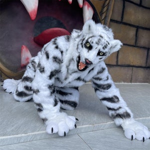 White Tiger Furry Full Suit With Head Tail Clothes and Paw - Etsy Canada