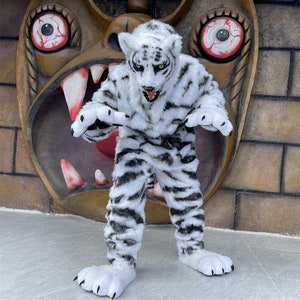 White Tiger Furry Full Suit With Head Tail Clothes and Paw - Etsy Canada
