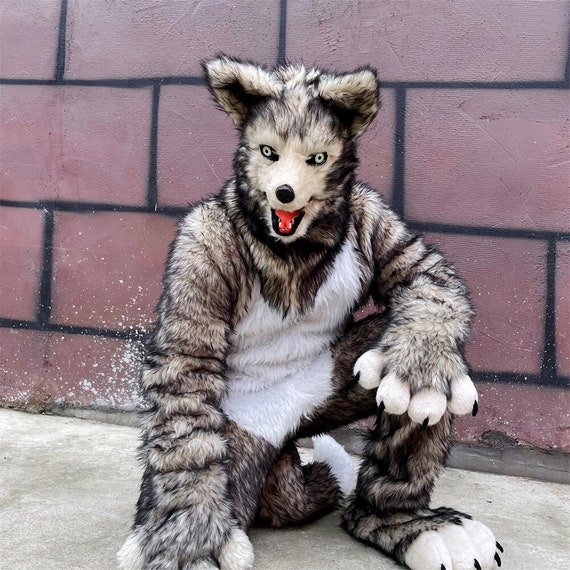 Wolf Furry Full Suit With Head Tail Clothes and Paw - Etsy Canada
