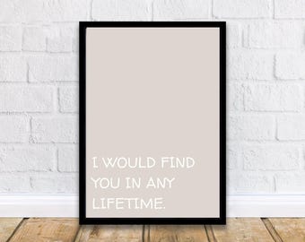 I Would Find You in Any Lifetime Canvas - Etsy