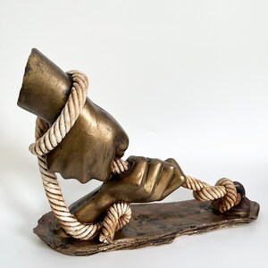 Rope Holding Hand Statue, Hand Wrapped in Rope Sculpture, Sailor Statue ...