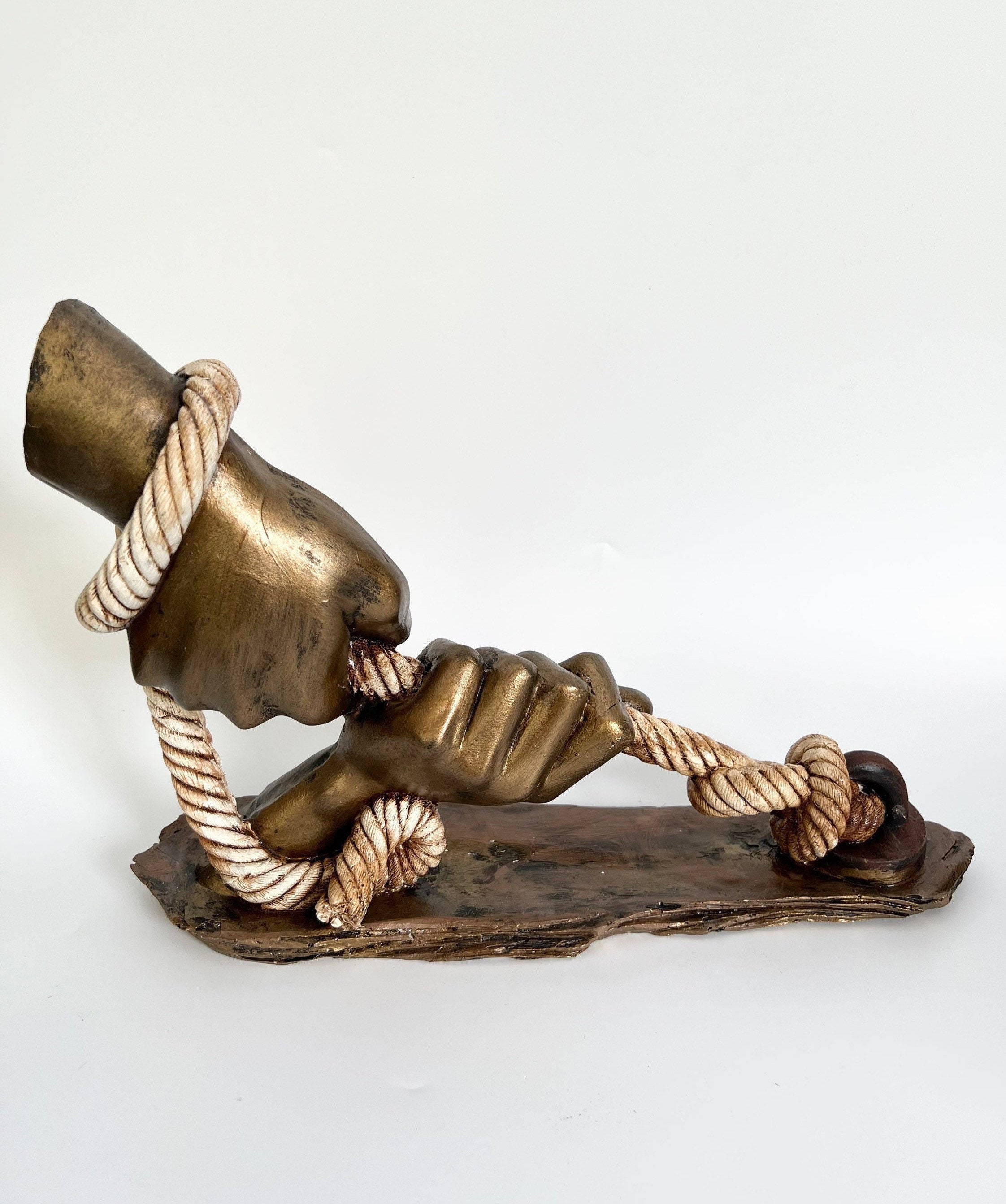 Rope Holding Hand Statue, Hand Wrapped in Rope Sculpture, Sailor Statue ...