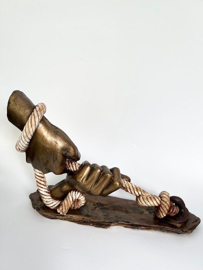 Rope Holding Hand Statue, Hand Wrapped in Rope Sculpture, Sailor Statue ...