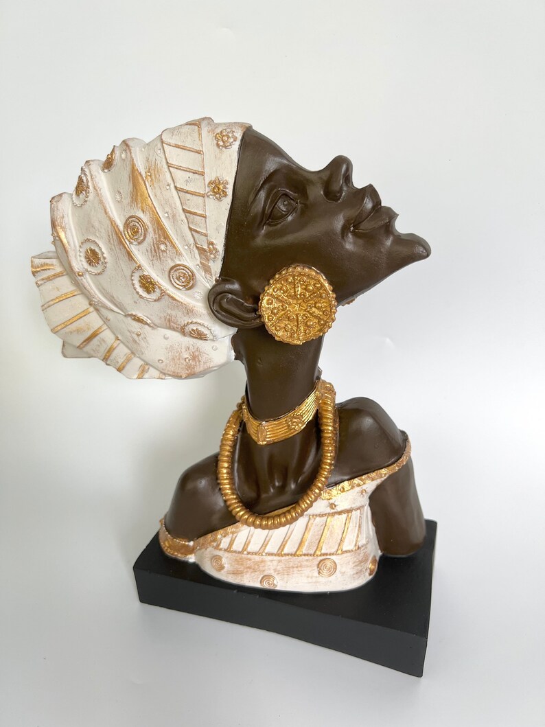 African Woman Statue Afro Woman Sculpture Face Sculpture - Etsy