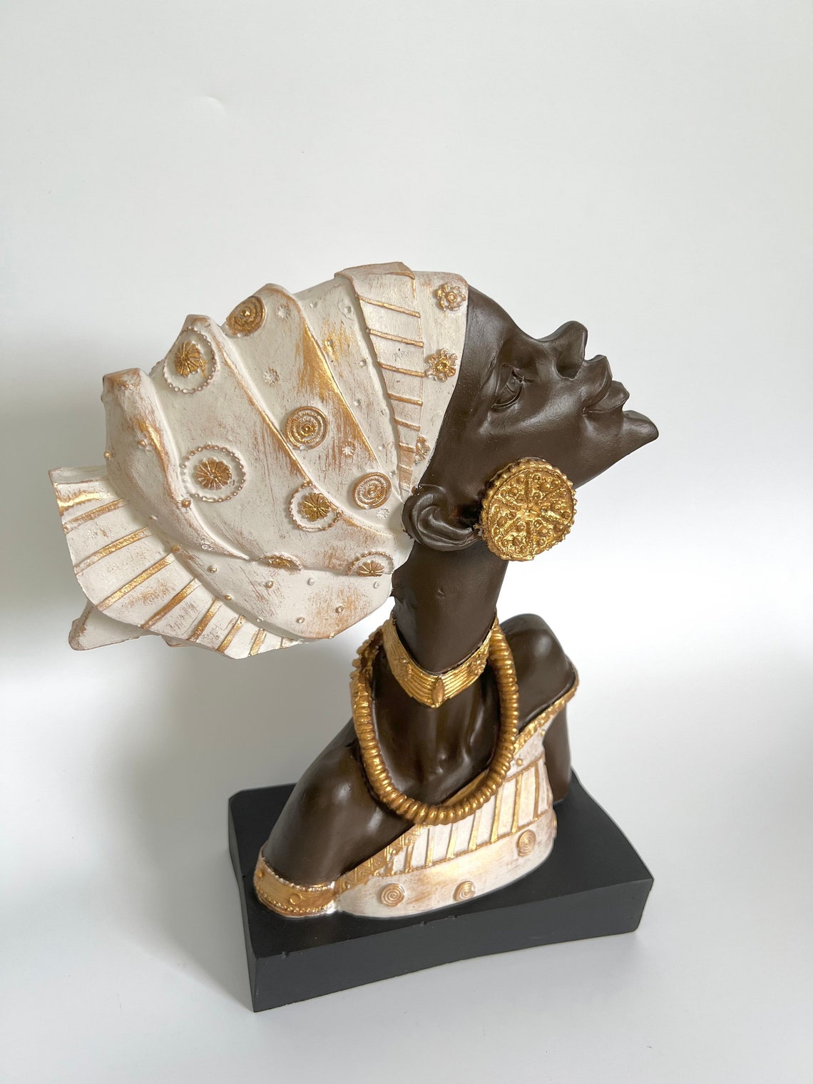 African Woman Statue Afro Woman Sculpture Face Sculpture - Etsy