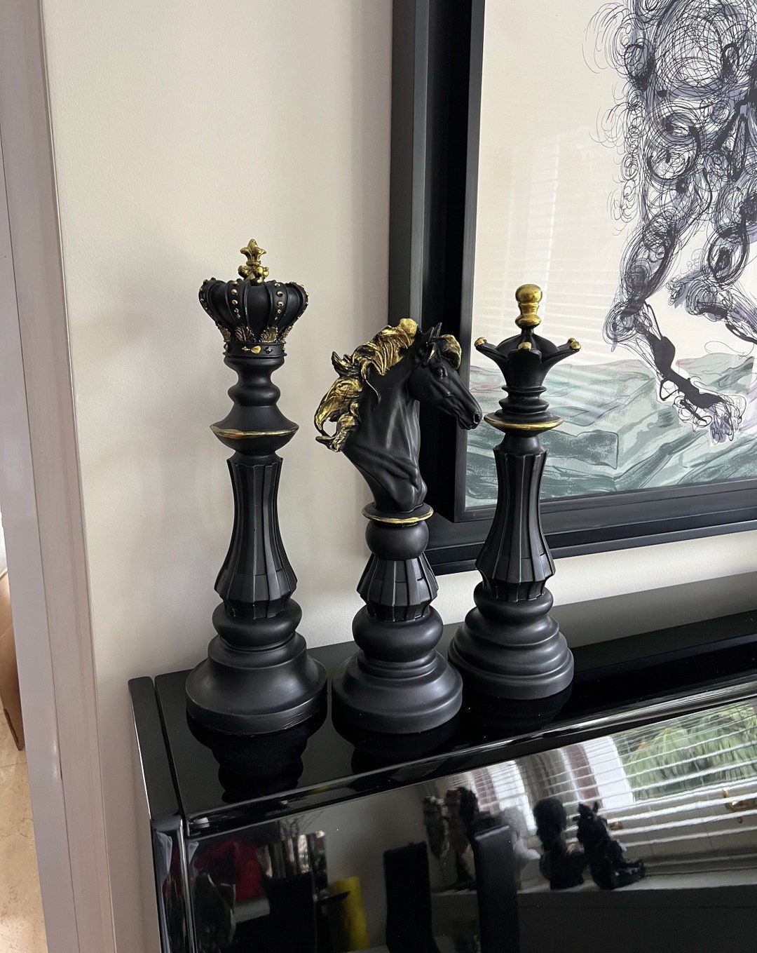 Chess Set Sculpture Handmade Art Handmade Sculpture Giant - Etsy