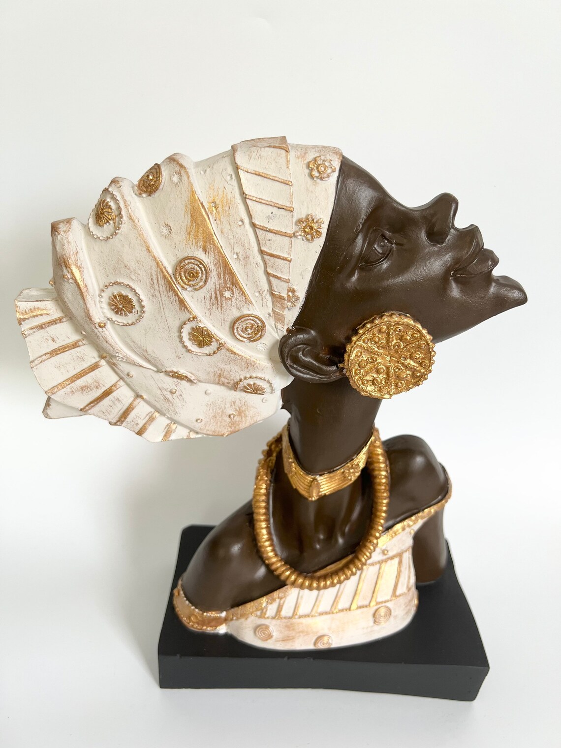 African Woman Statue Afro Woman Sculpture Face Sculpture - Etsy