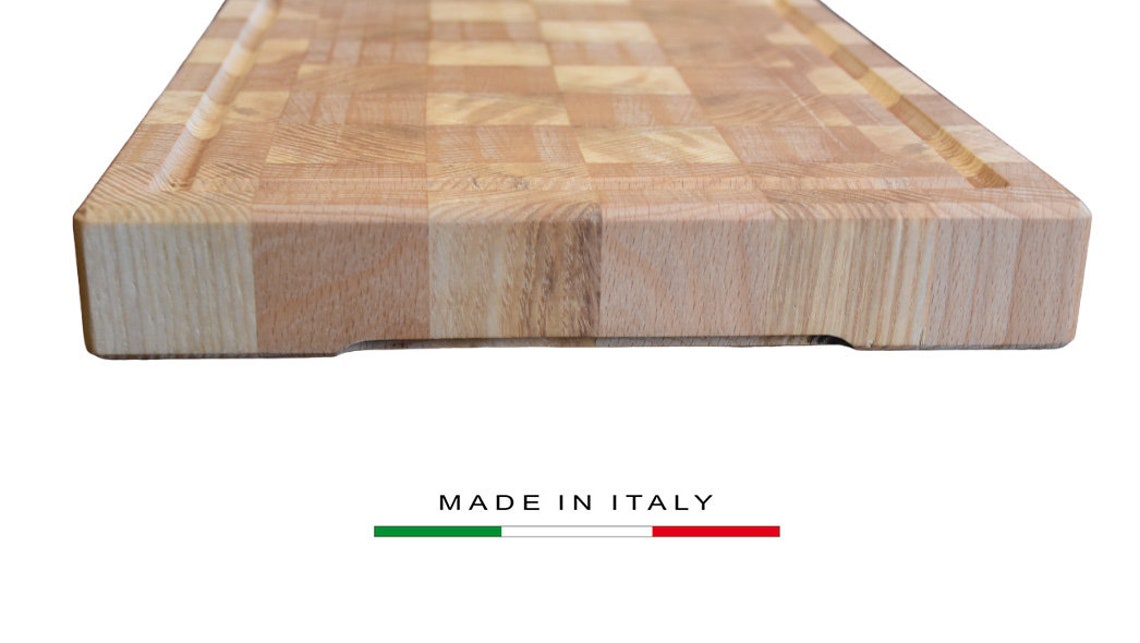 Cube Cutting Board in Solid Beech and Ash Wood - End Grain Cutting ...