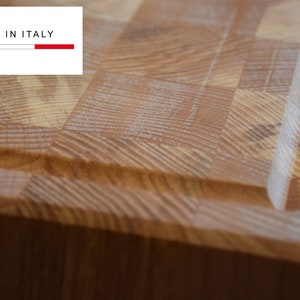 Cube Cutting Board in Solid Beech and Ash Wood - End Grain Cutting ...