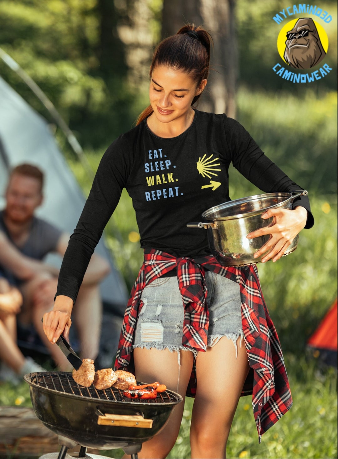 Camino De Santiago: Eat Sleep Walk Repeat Camino Tshirt Long Sleeves ...
