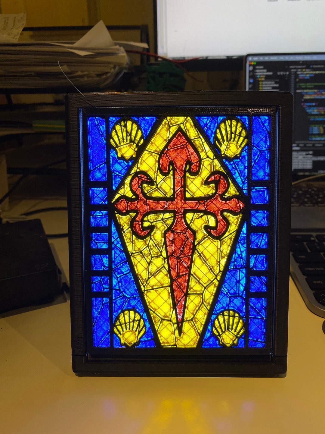 Camino De Santiago Lighted Stained Glass Frame, Beautiful Art With ...