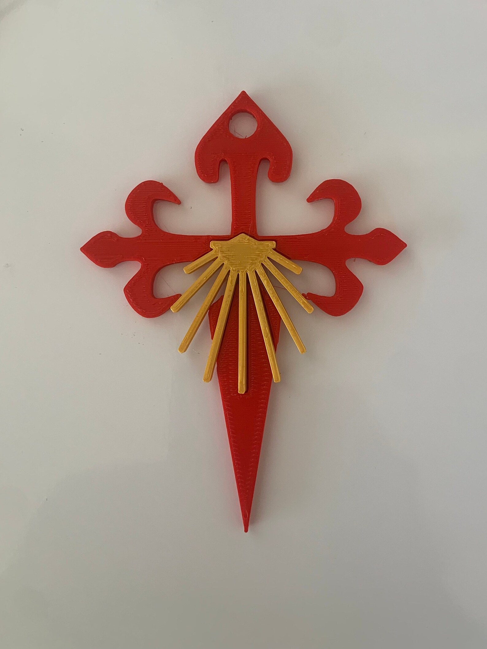 Camino De Santiago Cross and Shell Walking Stick Ornament - Etsy