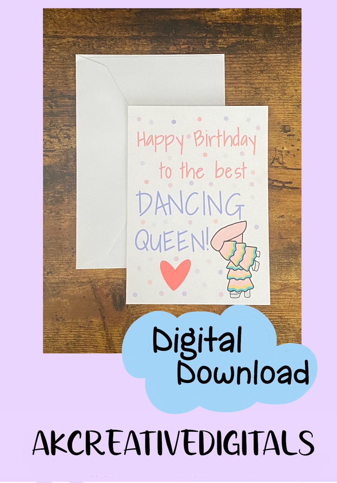 ABBA Birthday Card: Dancing Queen, Mamma Mia Theme (digital Download ...