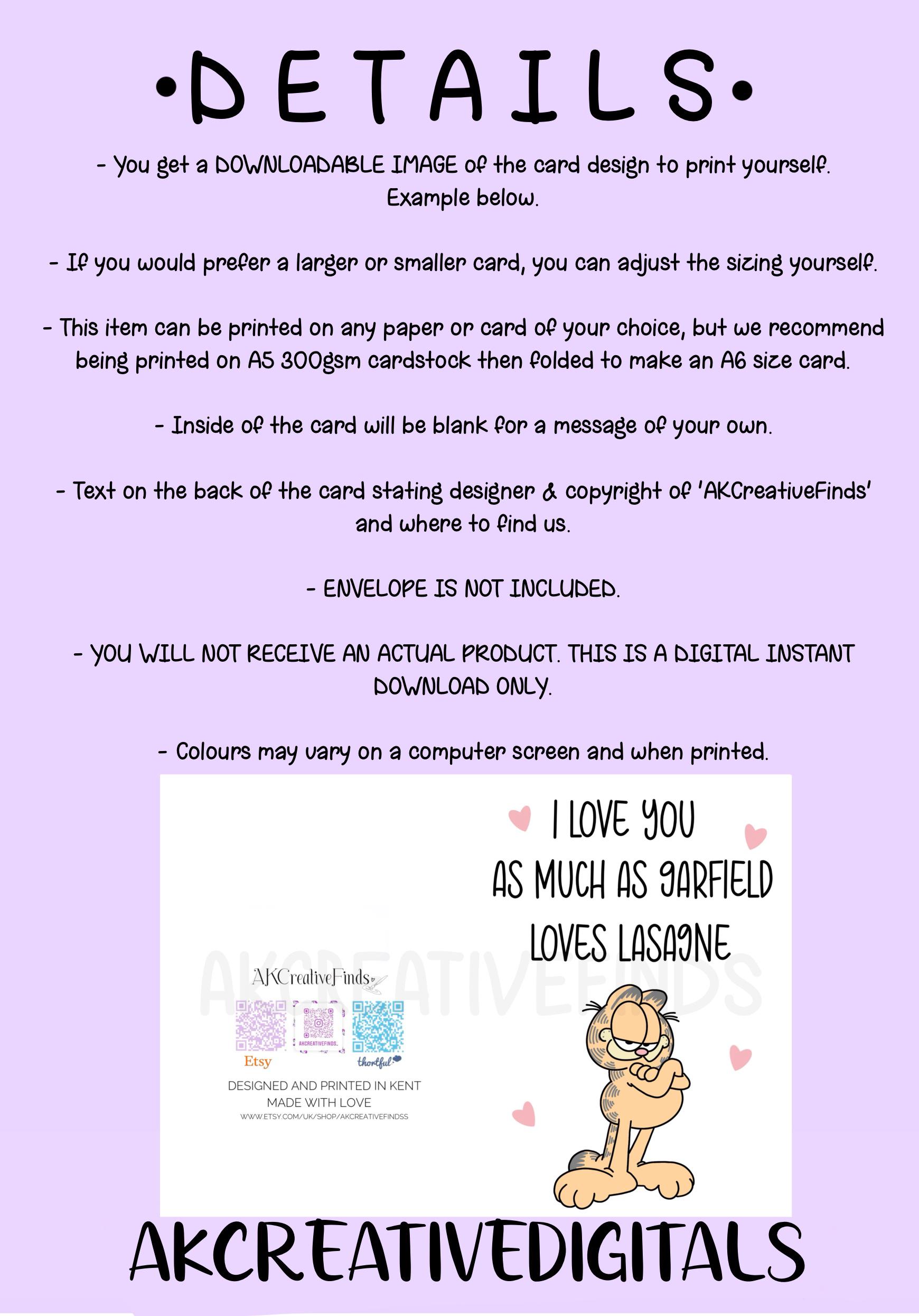 Garfield Anniversary Card: I Love You, Wedding Congratulations (digital ...