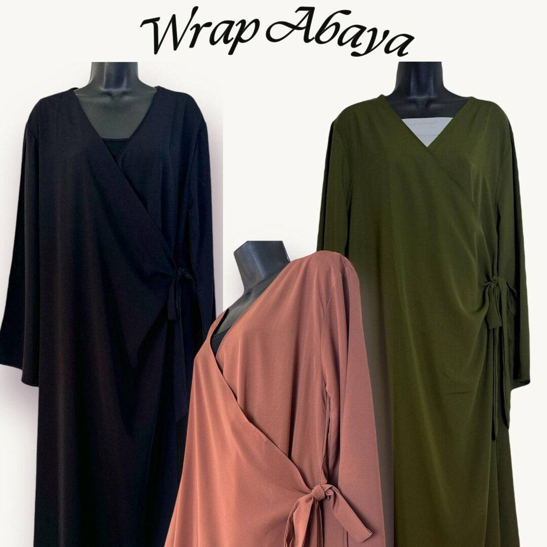 Affordable Wrap Abaya Kimono Style, Modest Dress, Hijabi Fashion, Dubai ...