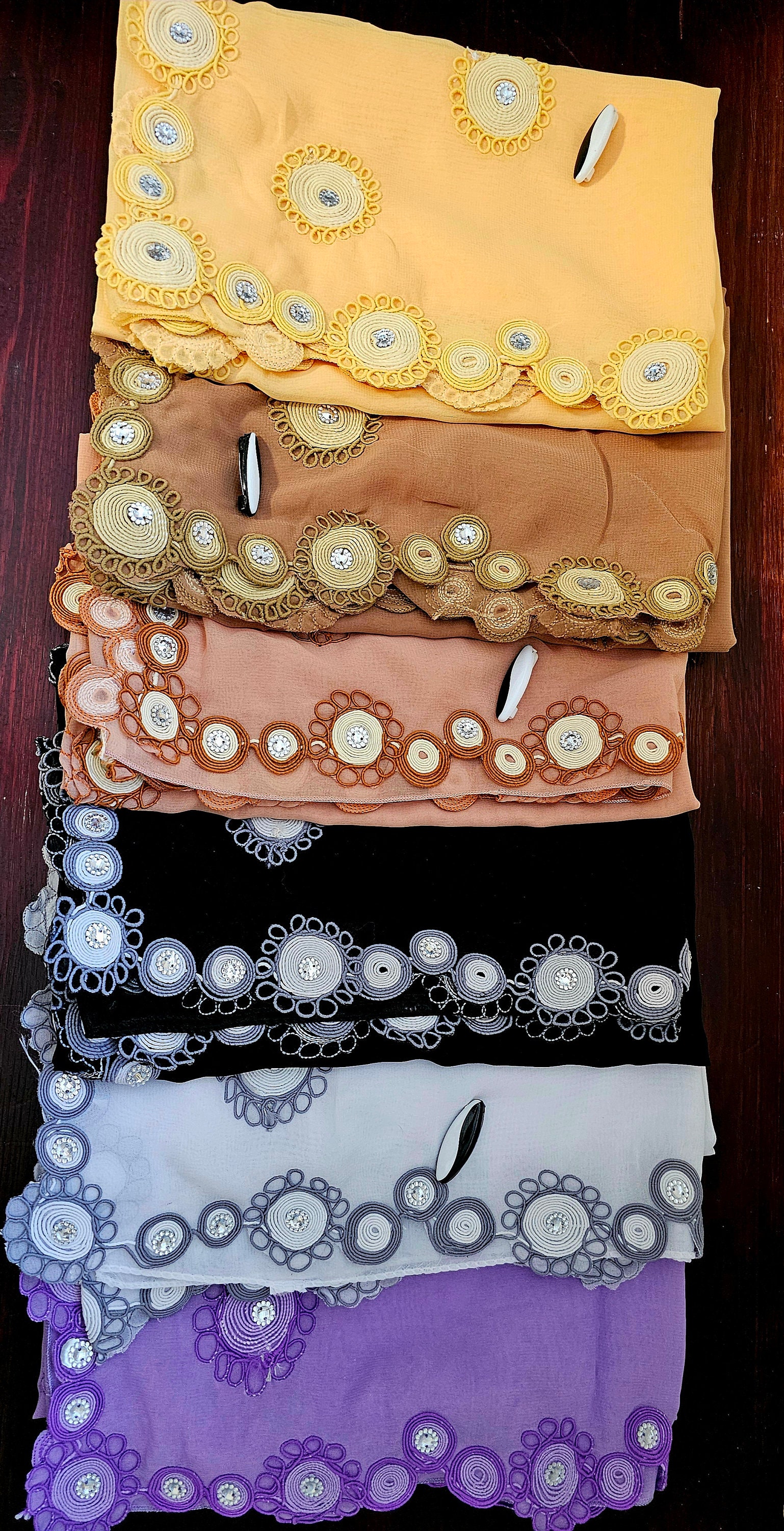 Eid Triangle Hijab Chiffon Embroidery With a Free Pin - Etsy