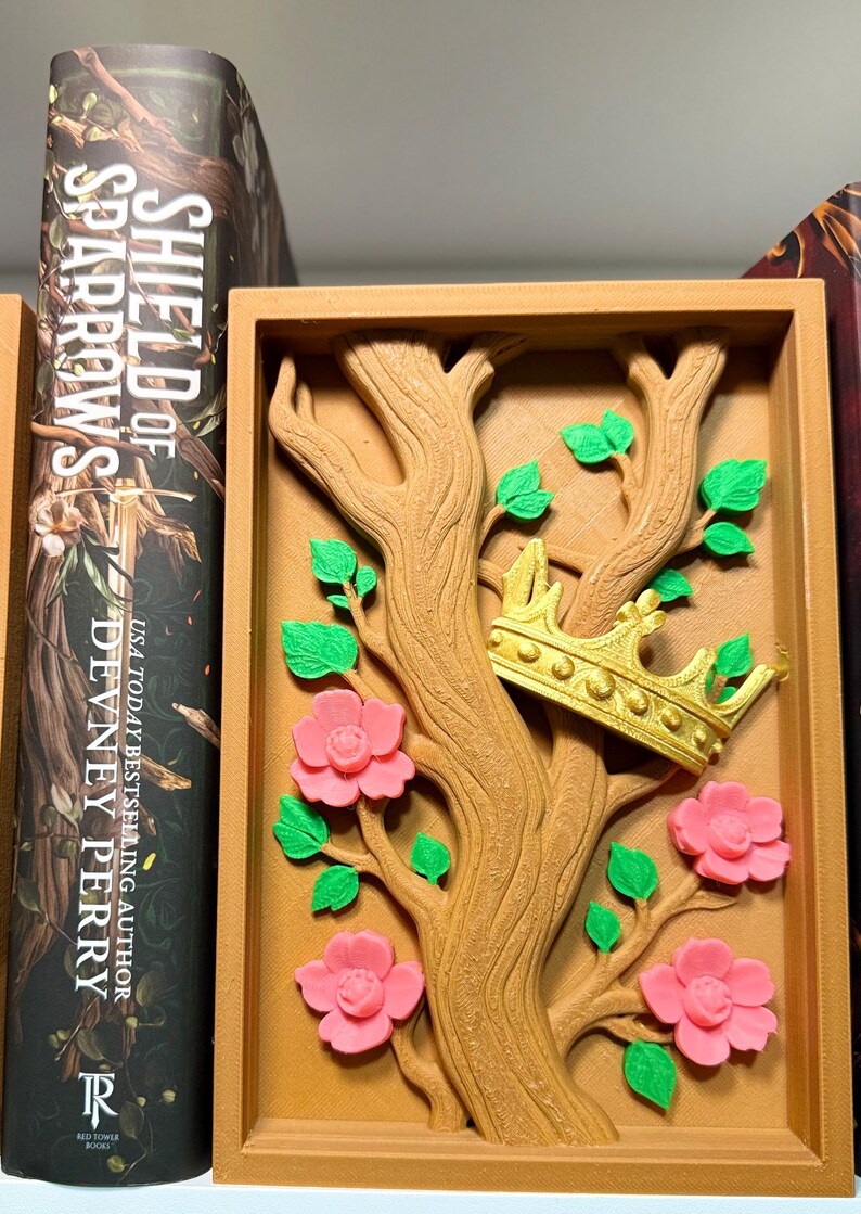3D Sword and Sparrows + Tree and Crown Book Nooks/bookends | Shield of ...