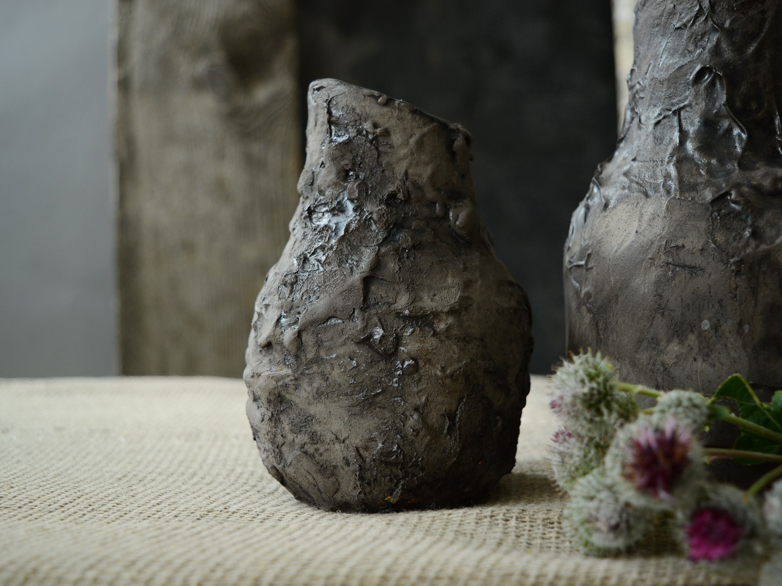 Wabi Sabi Japanese Vase, Primitive Pottery Minimalist Vase, Raw ...