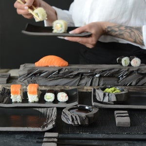 Chopstick Rest, Hashioki, Black Ceramic Chopstick Holder Set ...