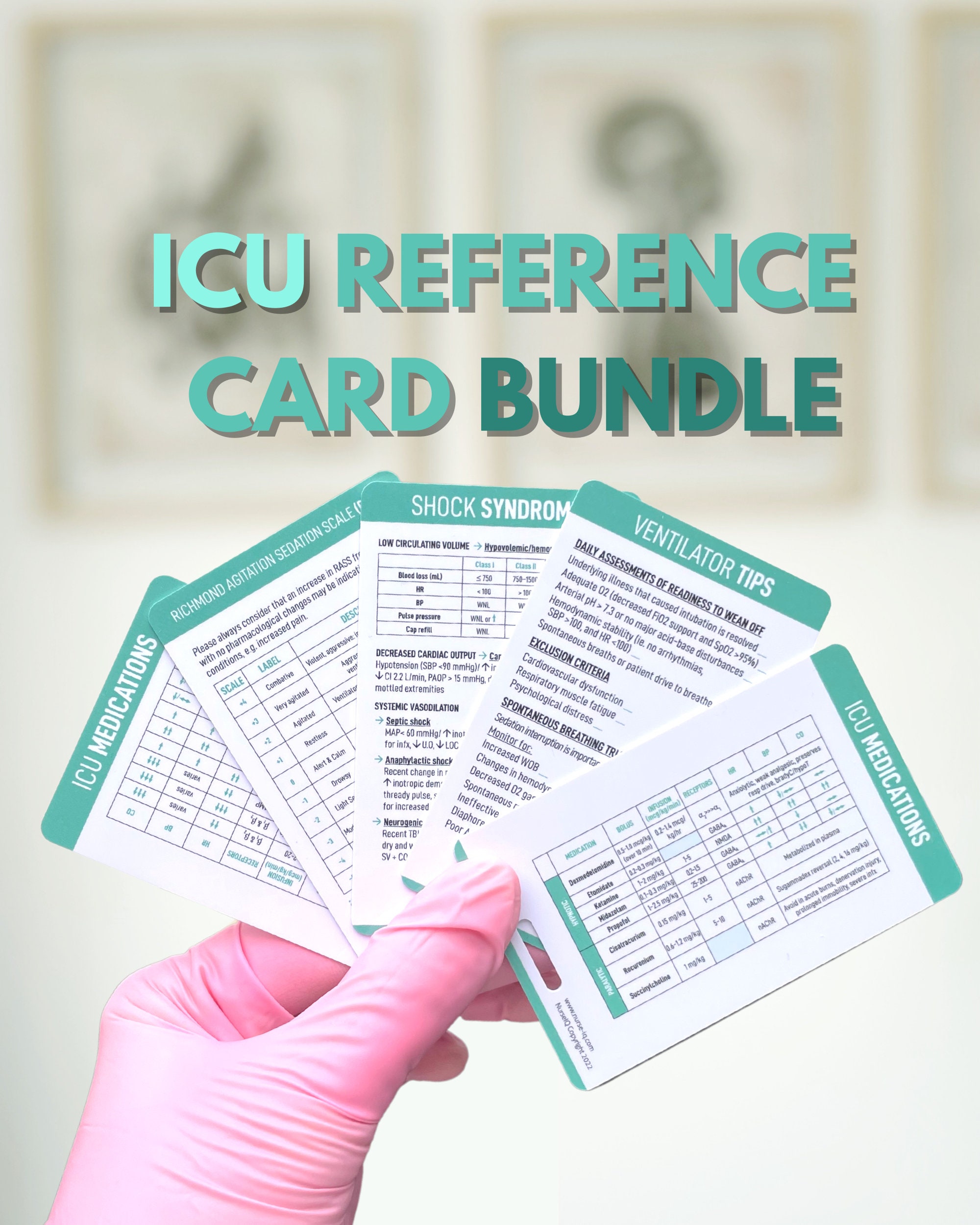ICU Reference Card Bundle | for Nursing Students and New Grad Nurses in the ICU - Etsy