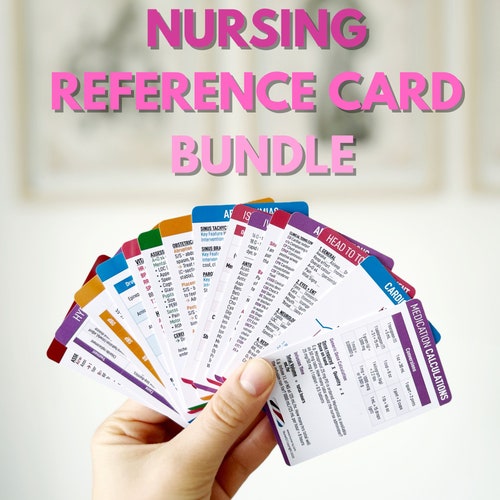 Nursing Reference Card Bundle Perfect Gift for Nursing - Etsy