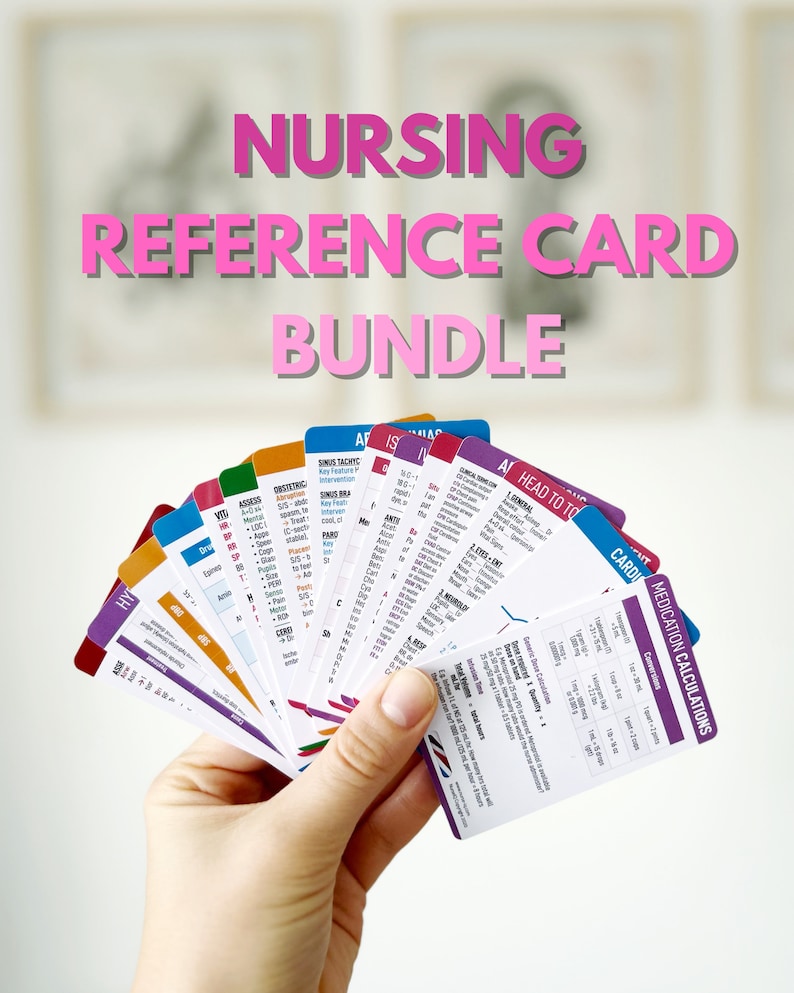 Nursing Reference Card Bundle Perfect Gift for Nursing - Etsy