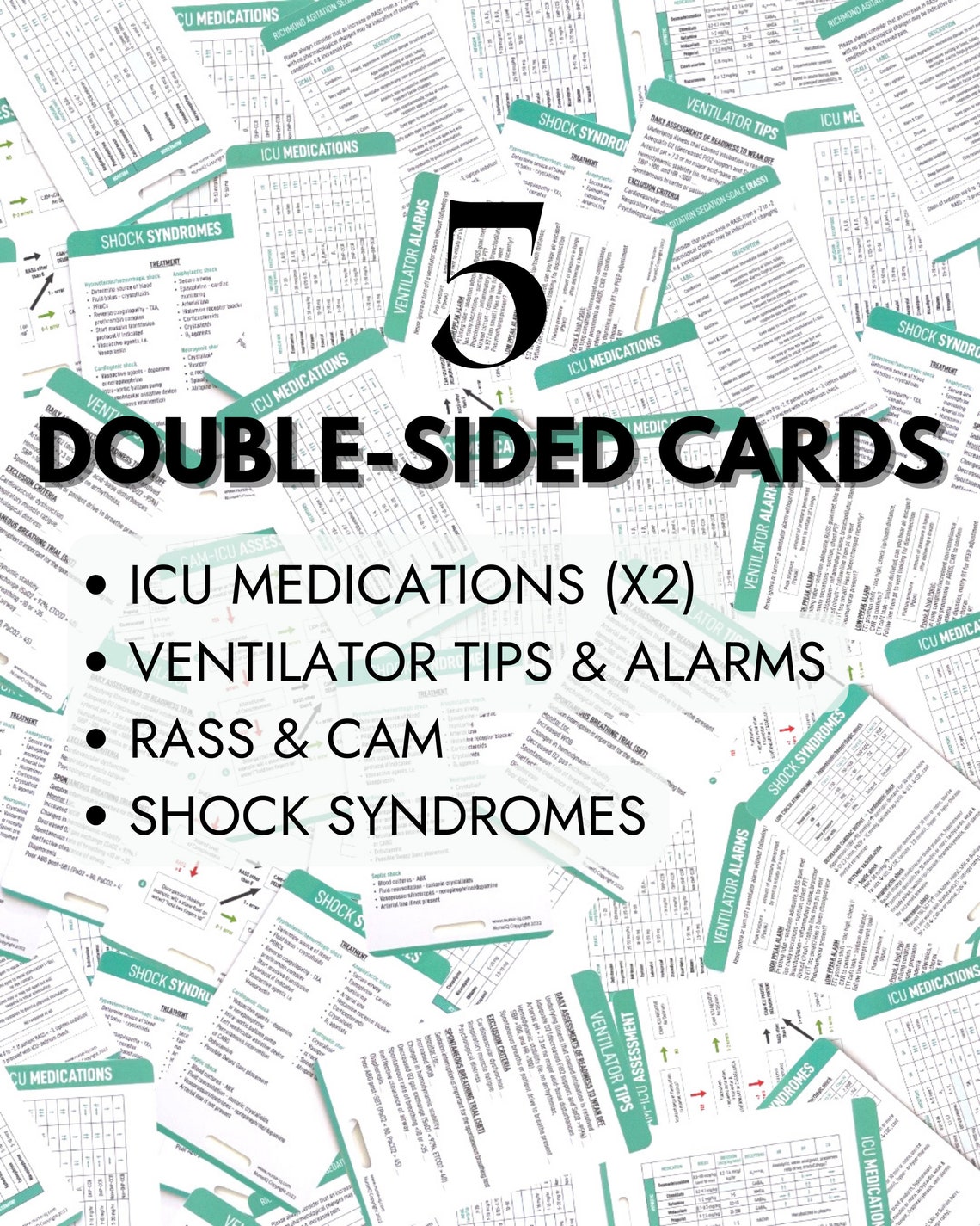 ICU Reference Card Bundle for Nursing Students and New Grad Nurses in ...
