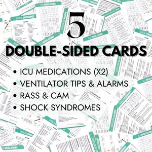 ICU Reference Card Bundle | for Nursing Students and New Grad Nurses in ...