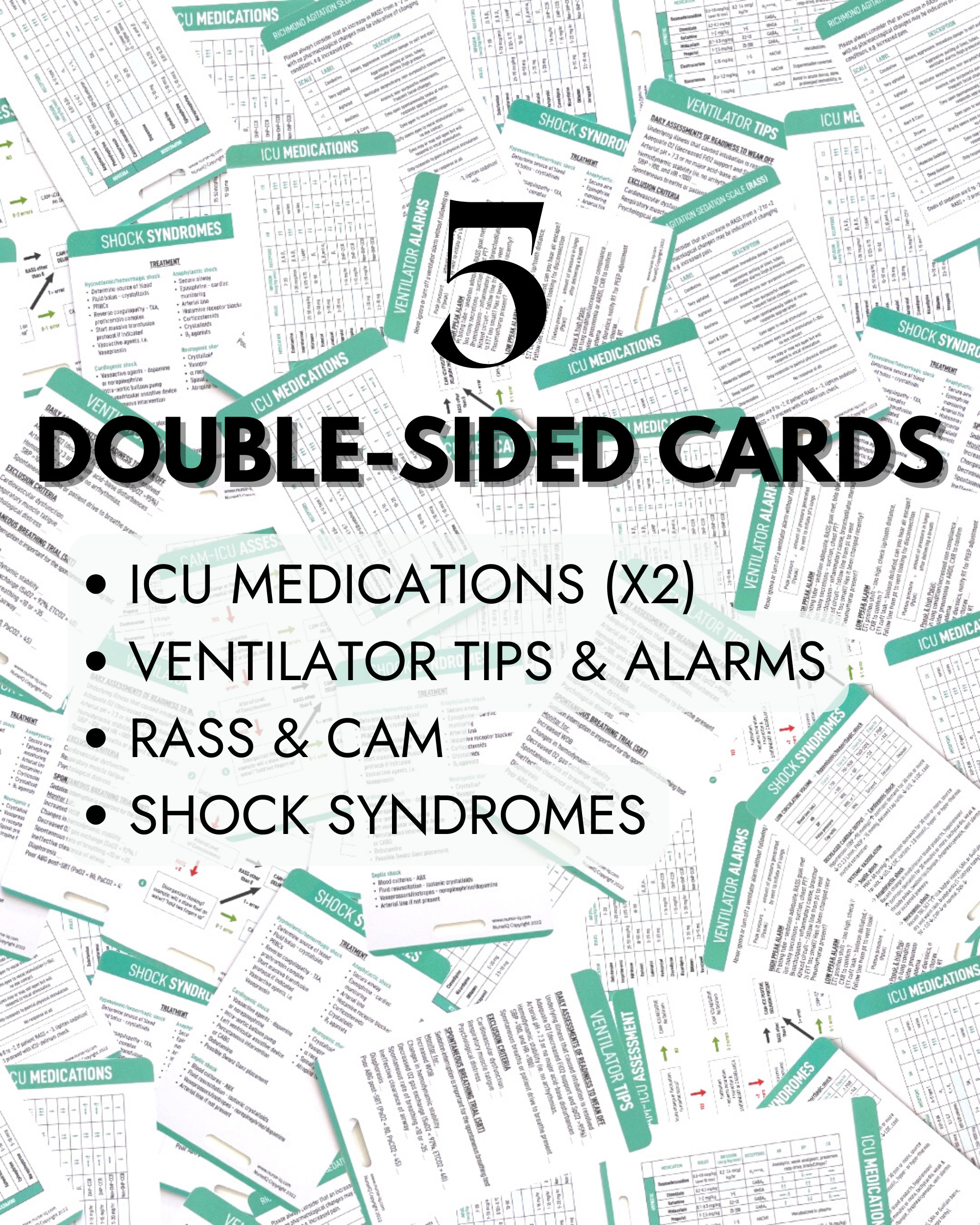ICU Reference Card Bundle for Nursing Students and New Grad Nurses in ...