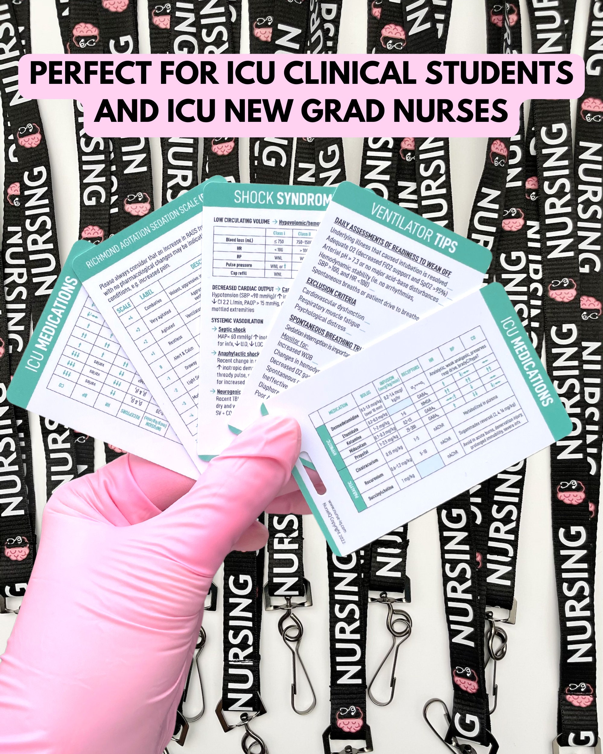 ICU Reference Card Bundle for Nursing Students and New Grad Nurses in ...