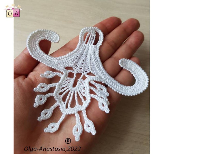 Antique Crown Scroll Crochet Pattern: Irish Lace Applique (PDF Pattern ...
