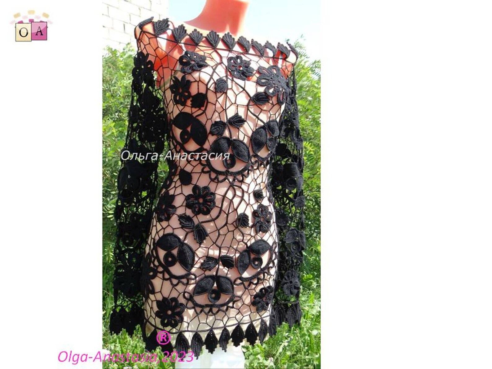 Irish Lace Crochet Tunic Pattern: Black Dress Replica (PDF Pattern) - Etsy