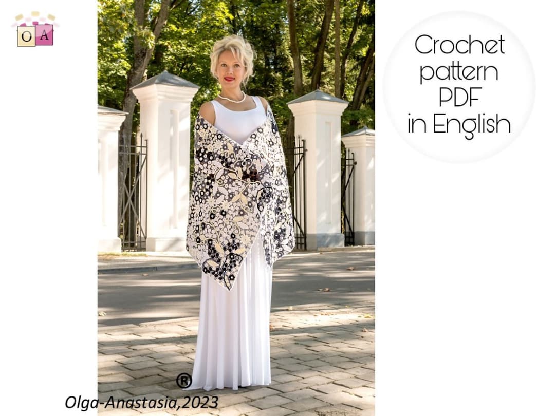 Crochet Shawl Pattern: Irish Lace Stole, Wedding Scarf (PDF Pattern) - Etsy