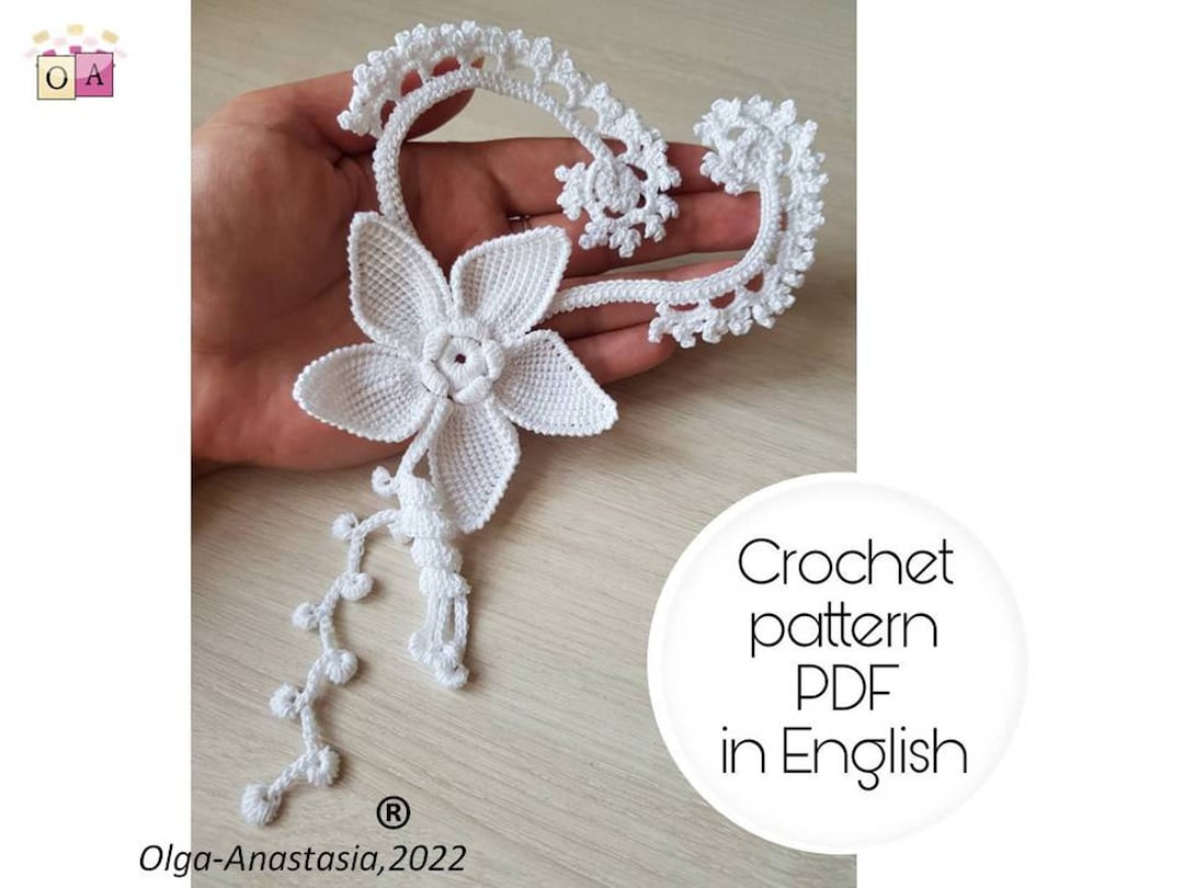 Irish Lace Crochet Flower Pattern: 3D Motif With Scrolls (PDF Pattern ...